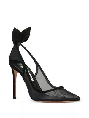 AQUAZZURA Bow Tie Mesh Stiletto Heel Pumps