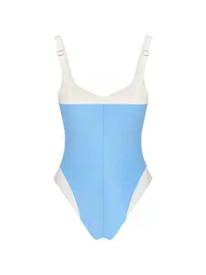 NOIRE SWIMWEAR Adele Square-neck Swimsuit - Blue