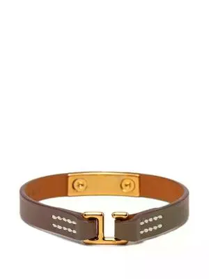 Hermès Swift Leather Rivale Mini Bracelet With Gold-tone Hardware - Brown