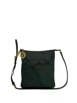Fendi Zucchino Charm Zip Crossbody Bag - Black