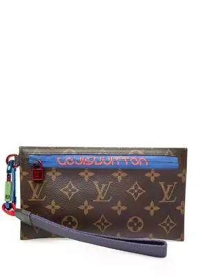 LOUIS VUITTON Monogram Pochette Clutch Bag - Brown