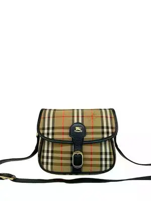 Burberry 20th Century Haymarket Check Canvas Crossbody Bag - Neutrals
