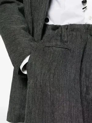 Yohji Yamamoto Dark Linen Tapered Leg Trousers