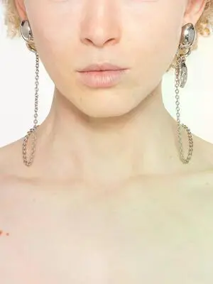 Acne Studios Tone Brass Pendant Chain-link Earrings