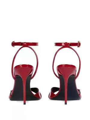 Balmain Anthem Sandals In Smooth Calfskin Leather