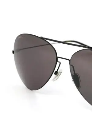 Gucci Pilot Frame Double Bridge Sunglasses