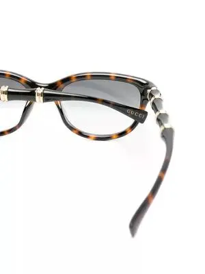 Gucci Tortoiseshell-effect Cat-eye Sunglasses - Brown