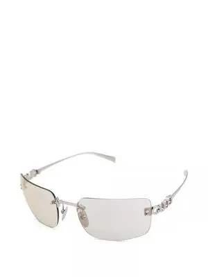 Gucci Rimless Rectangle-frame Sunglasses - Silver