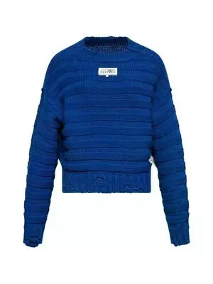 MAISON MARGIELA Distressed Wool Jumper - Blue