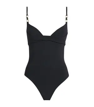 Zimmermann Mahon Open-back Swimsuit With Chain Detailing - Black