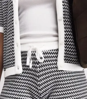 Varley Cotton Knitted Zigzag Shorts - Grey