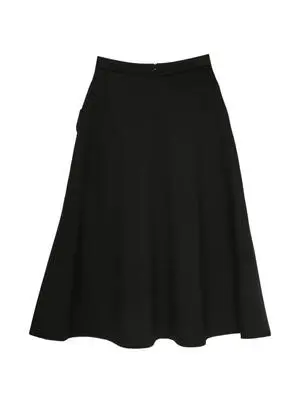 PSOPHIA Flap-pocket A-line Midi Skirt - Black