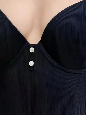 Armani Exchange Ribbed Lace-trim Bodysuit