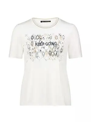 BETTY BARCLAY Graphic Print Crew Neck T-shirt - Neutrals