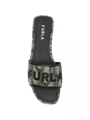 Furla Brezza Monogram Flat Sandals