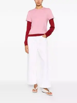 Guest In Residence Layered Effect Crew Neck Sweater