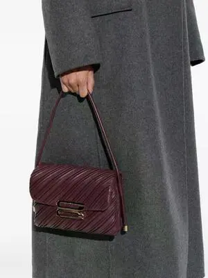 Victoria Beckham Soft Dorian Pleated Leather Shoulder Bag - Brown
