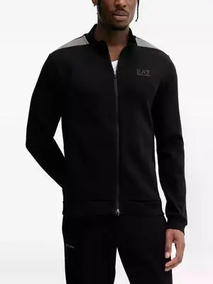 EA7 Logo-print Zip-up Sweater