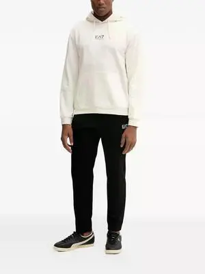 EA7 Logo Print Drawstring Hoodie