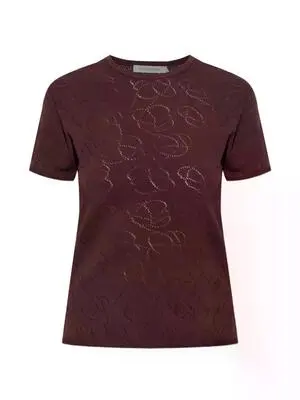 BY MALENE BIRGER Pointelle Knit T-shirt - Red