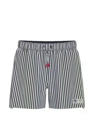 Guess Vertical Stripe Drawstring Swim Shorts - Blue