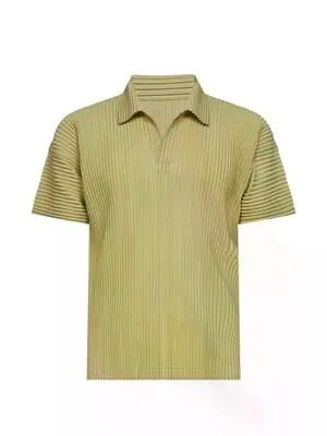Issey Miyake V-neck Pleated T-shirt - Green