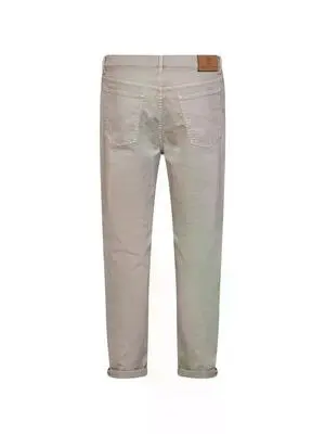 Brunello Cucinelli Garment-dyed Jeans With Embroidered Solomeo Crest - Neutrals
