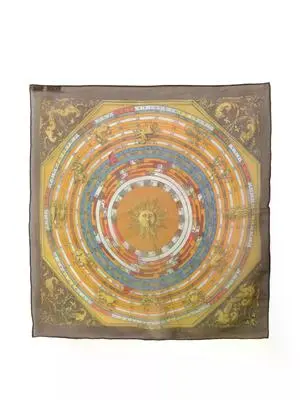 Hermès 1980s Dies Et Hore Silk Scarf - Orange