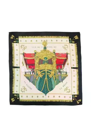 Hermès 1992 Vue Du Carrosse La Galère La Réale Silk Scarf - Neutrals