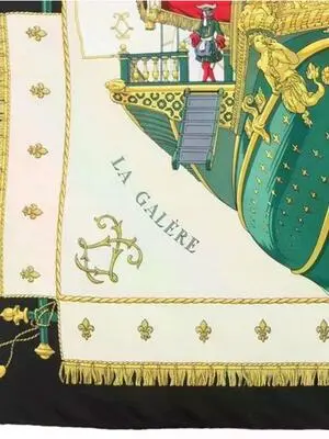 Hermès 1992 Vue Du Carrosse La Galère La Réale Silk Scarf - Neutrals