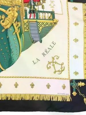 Hermès 1992 Vue Du Carrosse La Galère La Réale Silk Scarf - Neutrals