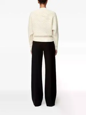 Another Tomorrow Ribbed-knit Dolman-sleeve Sweater