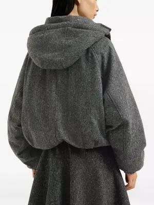 Brunello Cucinelli Padded Tweed Hooded Jacket - Grey