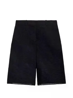 Another Tomorrow Gingham Bermuda Shorts - Black
