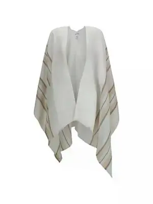 Brunello Cucinelli Striped Sequin Embellished Poncho