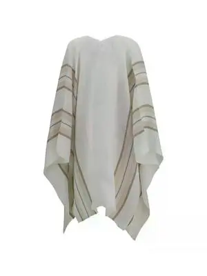 Brunello Cucinelli Striped Sequin Embellished Poncho