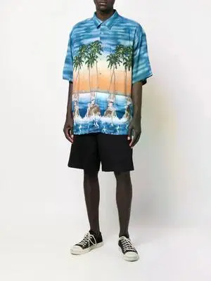 Pierre Cardin 1990s Palm Tree-print Shirt