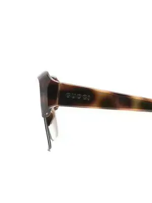 Gucci Tortoiseshell Effect Geometric-frame Sunglasses