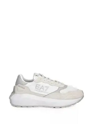 EA7 Logo Patch Panelled Sneakers - Neutrals