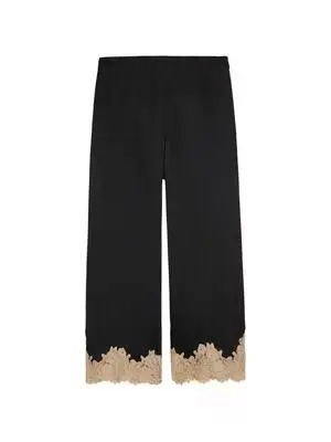 Rixo Marcela Lace-trim Wide-leg Trousers - Black