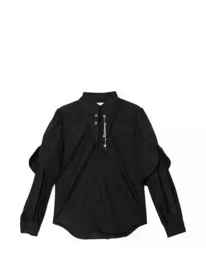 Noir Kei Ninomiya Layered Shirt With Chain Detail - Black