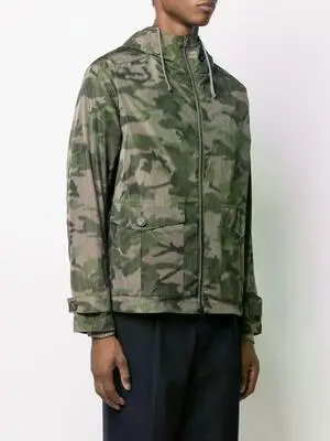 Herno Camouflage Print Hooded Jacket