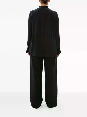 Another Tomorrow Tuxedo Pleated Blouse