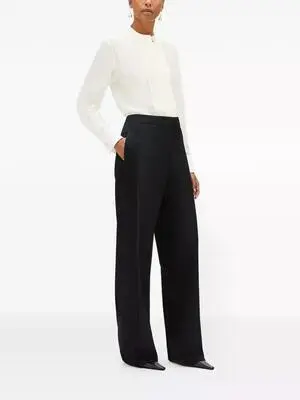 Another Tomorrow Satin-stripe Tuxedo Trousers - Black