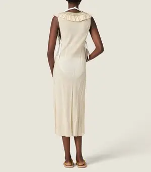 Miu Miu Embroidered Marocain Midi Dress