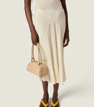 Miu Miu Embroidered Marocain Midi Dress