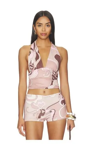 CIN CIN Eleganza Halter Top - Brown