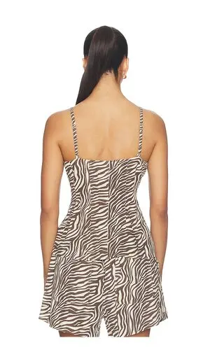 Blanknyc Zebra Print Bustier Tank Top