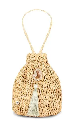 FLORABELLA Stintino Hand Crochet Raffia Wristlet