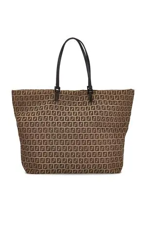 FWRD RENEW Fendi Zucchino Tote Bag - Brown